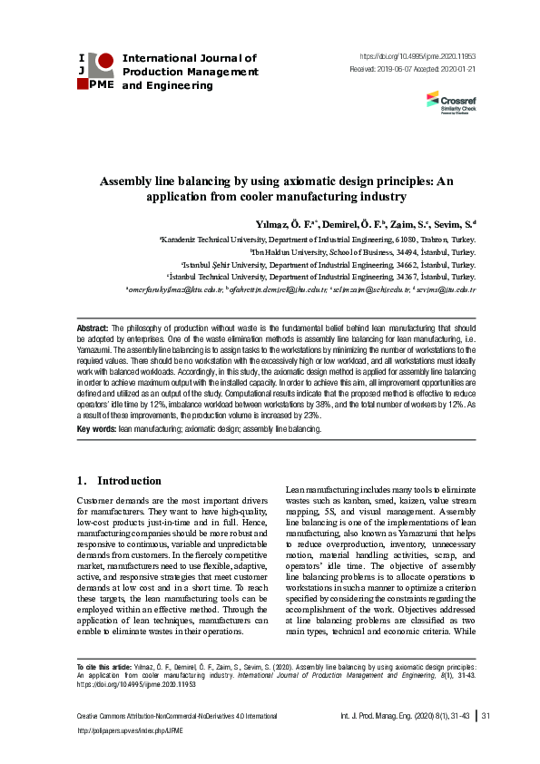 (PDF) International Journal of Production Management and Engineering