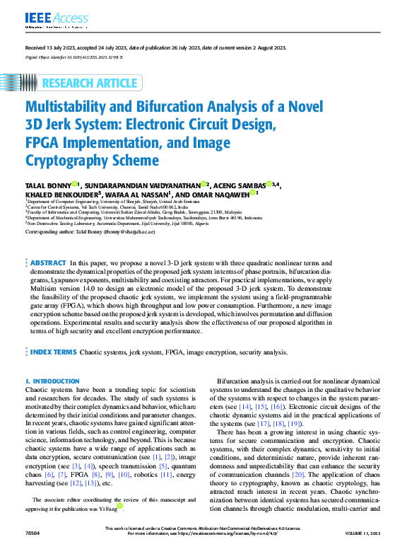 (PDF) Multistability and Bifurcation Analysis of a Novel 3D Jerk System ...