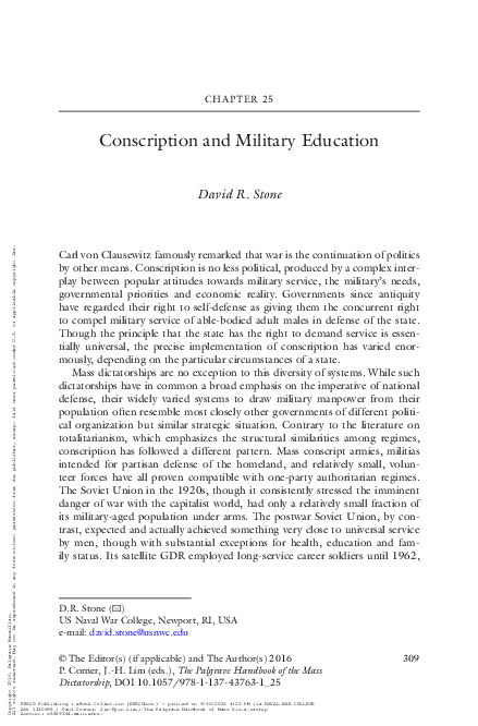 (PDF) Conscription and Military Education