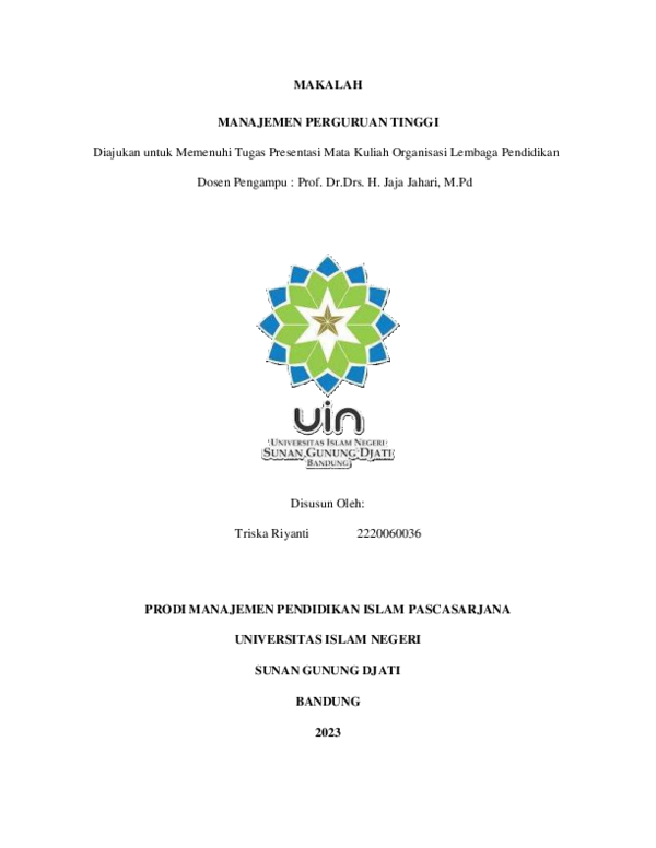 (PDF) manajemen perguruan tinggi