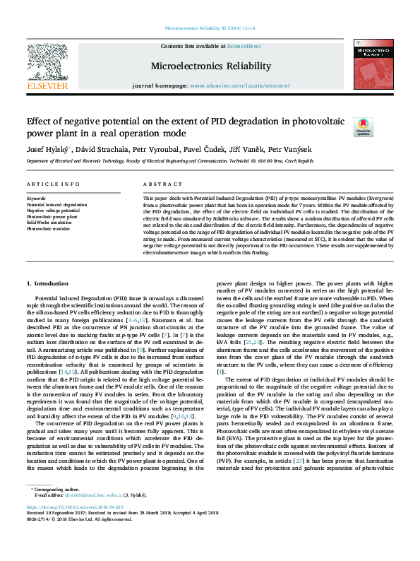 (PDF) Effect of negative potential on the extent of PID degradation in ...