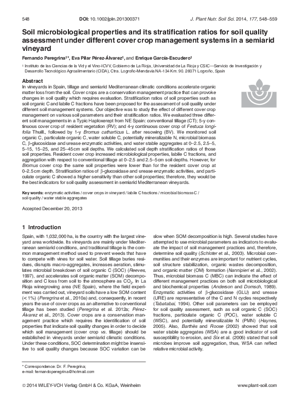 (PDF) Soil microbiological properties and its stratification ratios for soil quality assessment ...