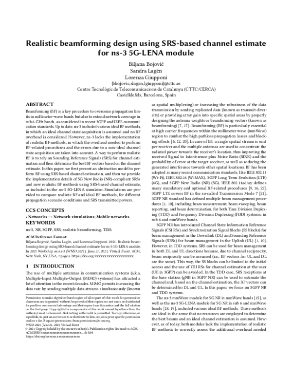 (PDF) Realistic beamforming design using SRS-based channel estimate for ...