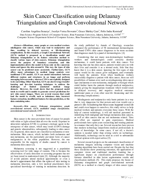(PDF) Skin Cancer Classification using Delaunay Triangulation and Graph Convolutional Network