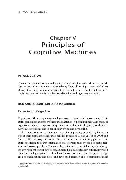 (PDF) Principles of Cognitive Machines