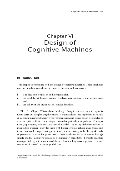 (PDF) Design of Cognitive Machines