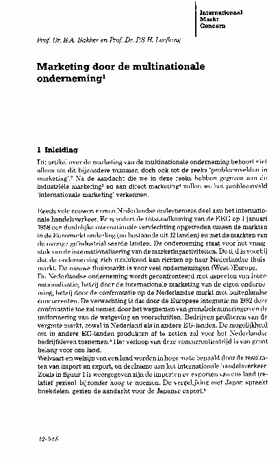 (PDF) Marketing door de multinationale onderneming
