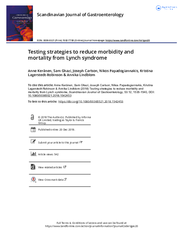 (PDF) Testing strategies to reduce morbidity and mortality from Lynch ...