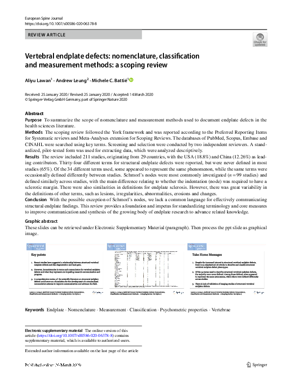 (PDF) Vertebral endplate defects: nomenclature, classification and ...