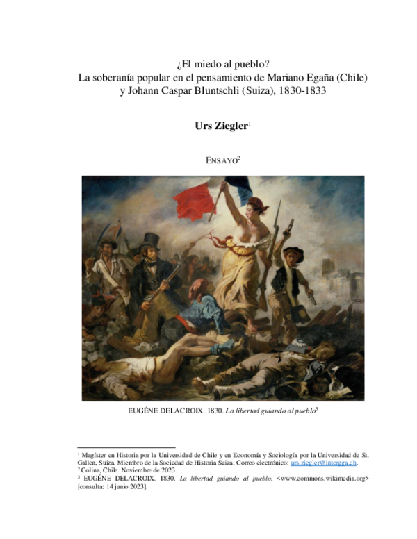 (PDF) El miedo al pueblo? La soberanía popular en el pensamiento de Mariano Egaña (Chile) y ...