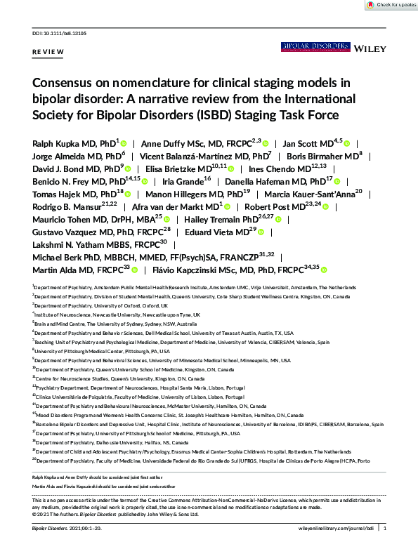 (PDF) Consensus on nomenclature for clinical staging models in bipolar ...