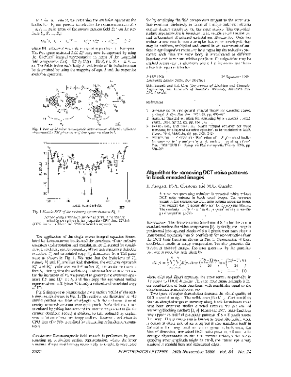 Pdf Algorithm For Removing Dct Noise Patterns In Block Encoded Images