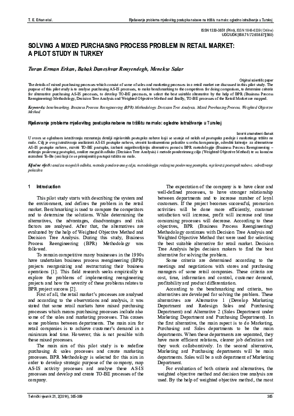 (PDF) Solving a Mixed Purchasing Process Problem in Retail Market