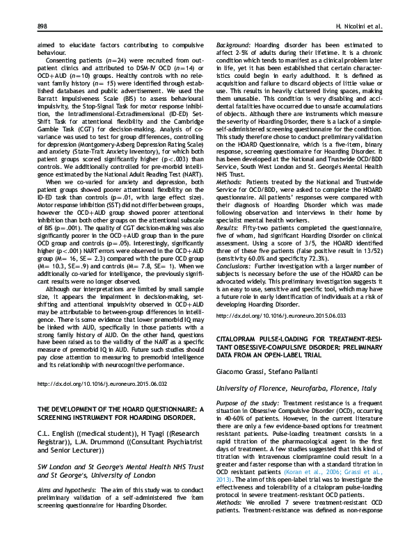 (PDF) The Development of the Hoard Questionnaire: A Screening ...