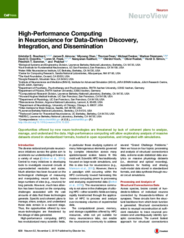 (PDF) High-Performance Computing in Neuroscience for Data-Driven ... (PDF) High-Performance Computing in Neuroscience for Data-Driven ...