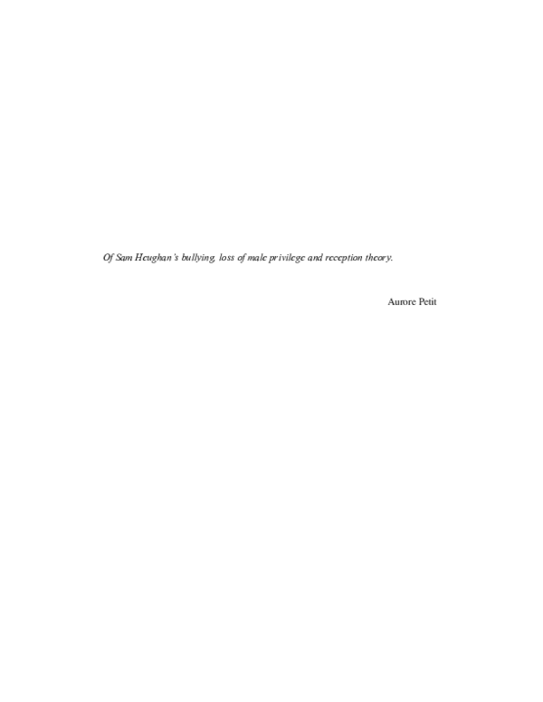 (PDF) Of Sam Heughan's bullying, loss of male privilege and reception ...