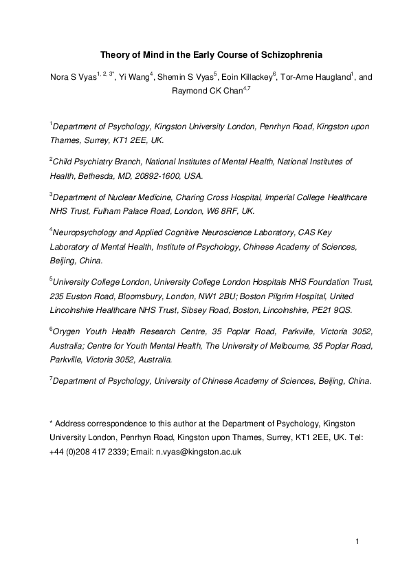 (PDF) A theory of mind investigation into the appreciation of visual jokes in schizophrenia ...