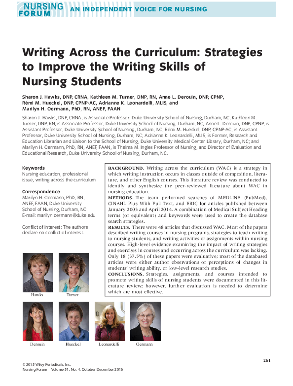 (PDF) Writing Across the Curriculum: Strategies to Improve the Writing ...