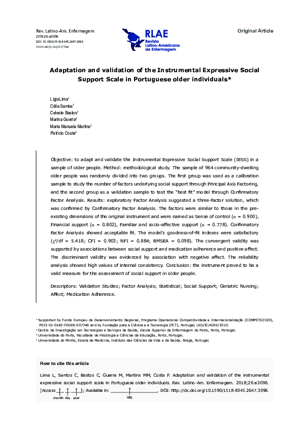 (PDF) Adaptation and validation of the Instrumental Expressive Social ...