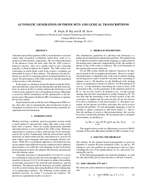 (PDF) Automatic generation of phone sets and lexical transcriptions ...