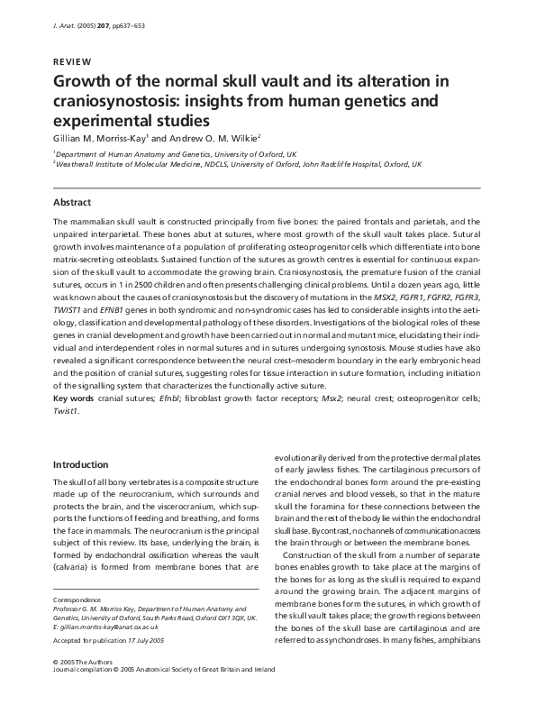 (PDF) Growth of the normal skull vault and its alteration in ...