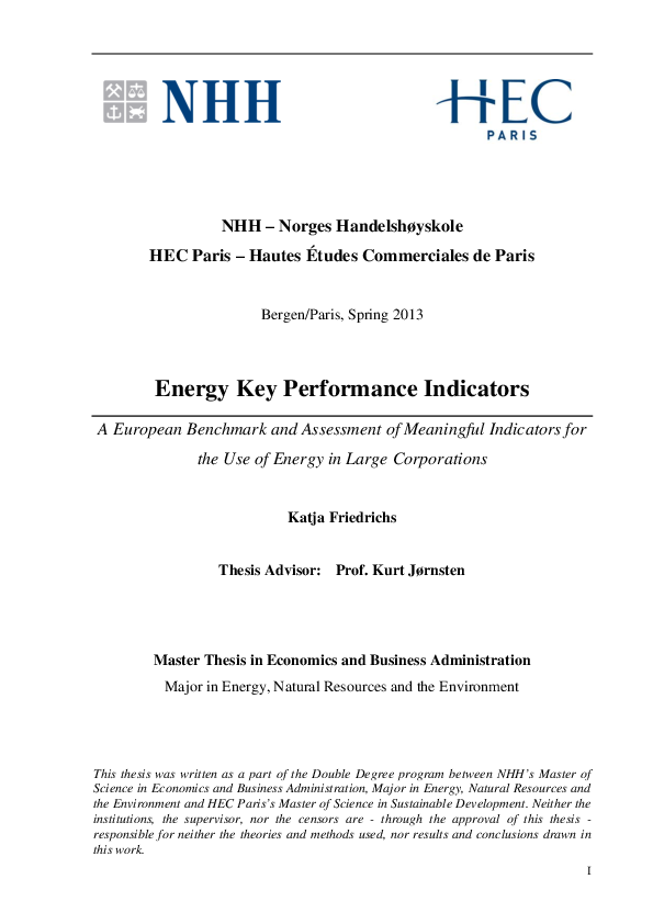 (PDF) Energy key performance indicators : a european benchmark and ...