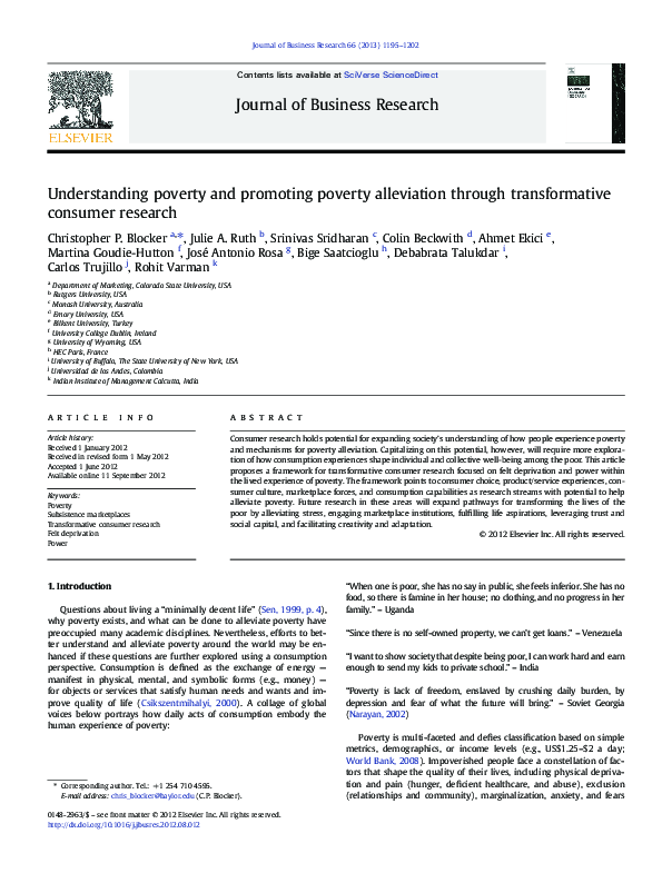 (PDF) Understanding poverty and promoting poverty alleviation through ...