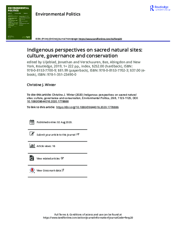 (PDF) Indigenous Perspectives on Sacred Natural Sites