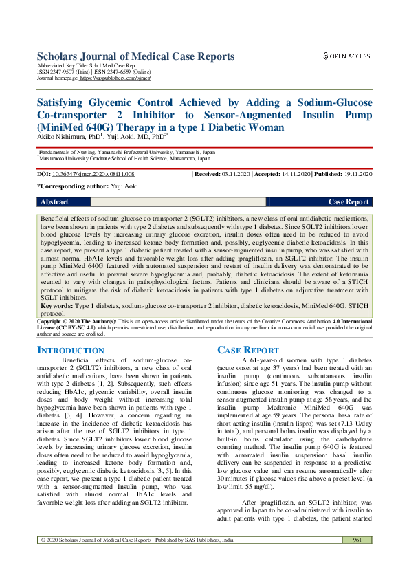 (PDF) Satisfying Glycemic Control Achieved by Adding a Sodium-Glucose ...