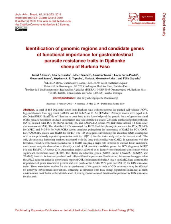(PDF) Identification of genomic regions and candidate genes of functional importance for ...