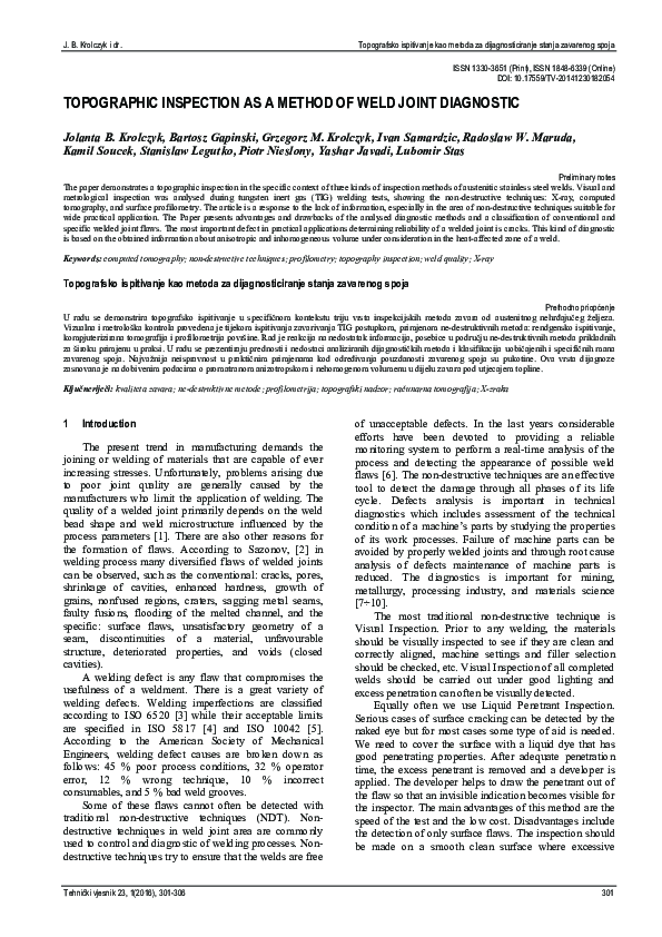 (PDF) Topographic inspection as a method of weld joint diagnostic ...