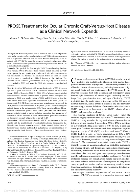 (PDF) PROSE Treatment for Ocular Chronic Graft-Versus-Host Disease as a ...