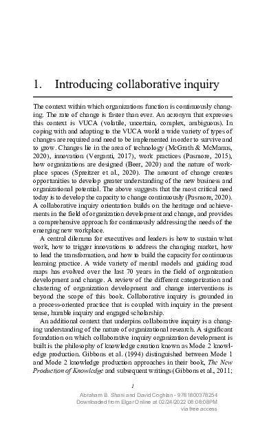 Pdf Introducing Collaborative Inquiry