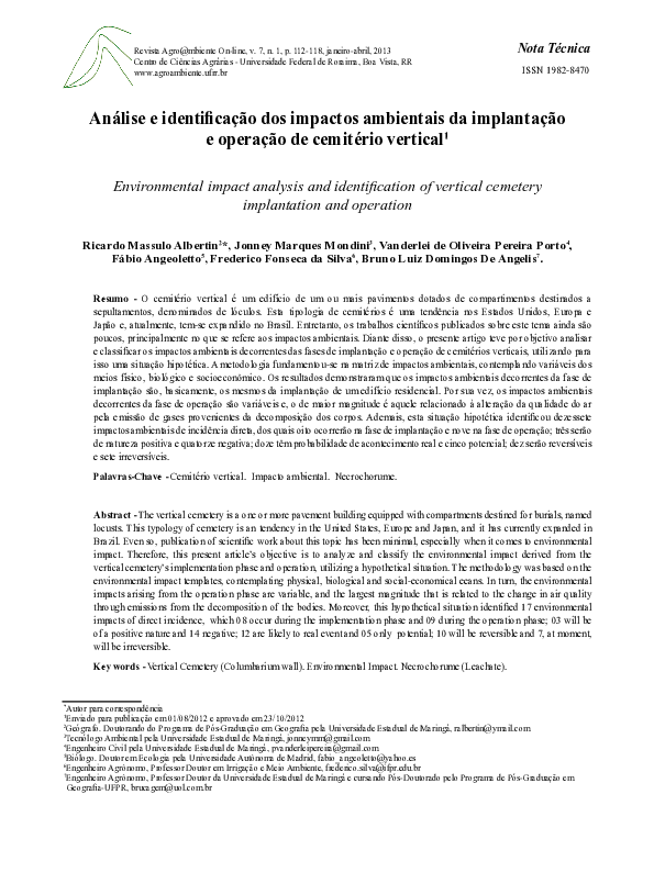 (PDF) Environmental impact analysis and identification of vertical ...