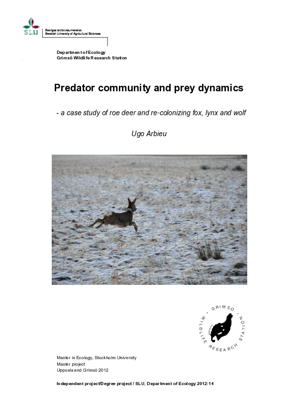 (PDF) Predator community and prey dynamics - a case study of roe deer and re-colonizing fox ...