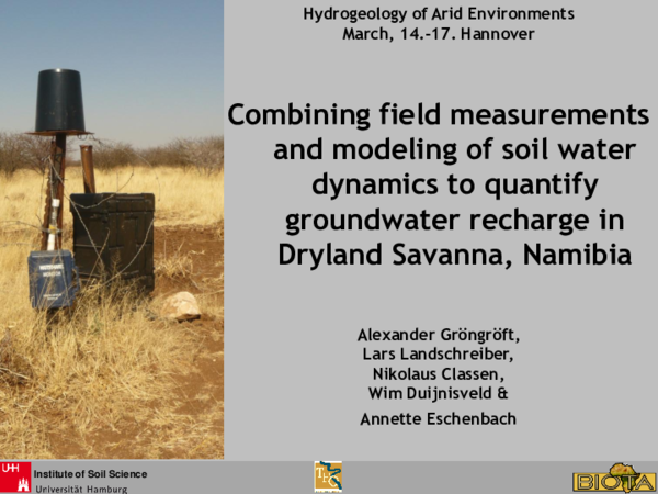 (PDF) Combining field measurements and modeling of soil water dynamics to quantify groundwater ...