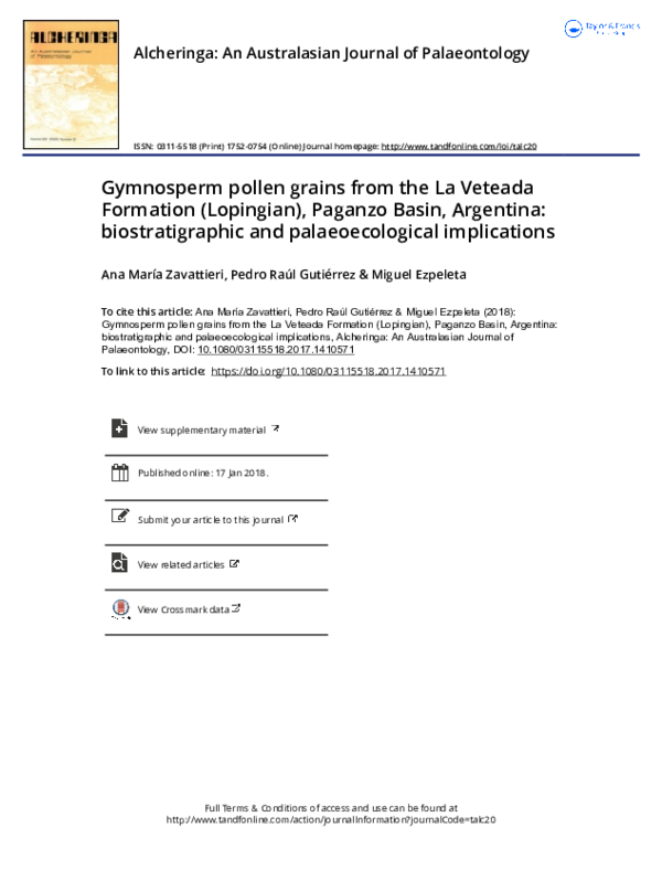 (PDF) Gymnosperm pollen grains from the La Veteada Formation (Lopingian ...