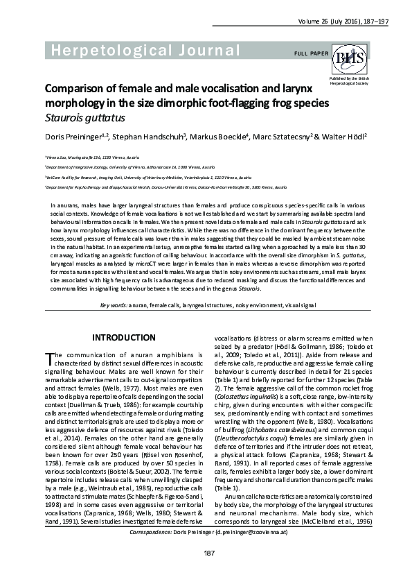 (PDF) 01. Comparison of female and male vocalisation and larynx ...