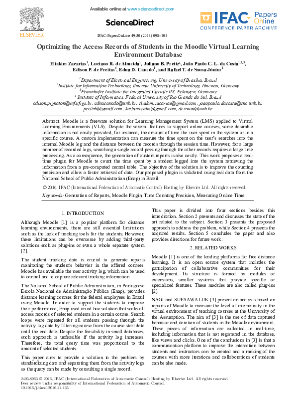 (PDF) Optimizing the Access Records of Students in the Moodle Virtual ...