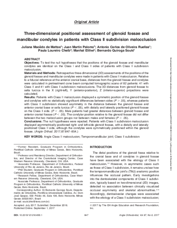 (PDF) Three-dimensional positional assessment of glenoid fossae and ...
