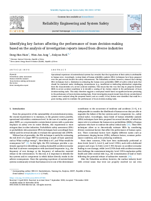 (PDF) Identifying key factors affecting the performance of team ...