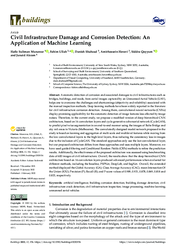 (PDF) Civil Infrastructure Damage and Corrosion Detection: An ...