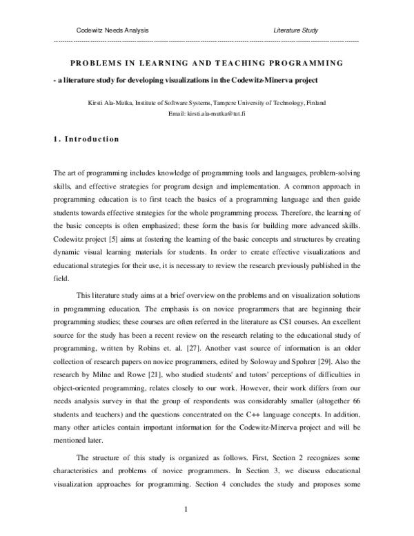 (PDF) Using visualization to aid program construction tasks