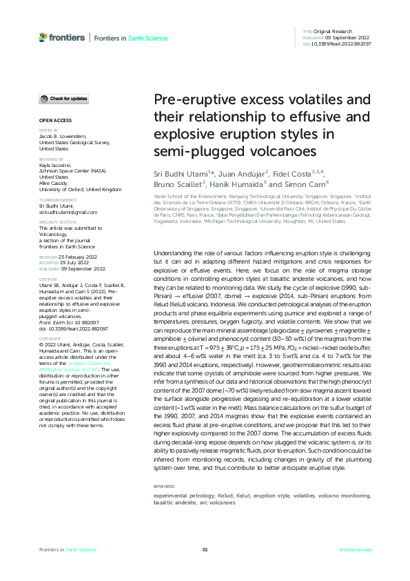 (PDF) Pre-eruptive excess volatiles and their relationship to effusive ...
