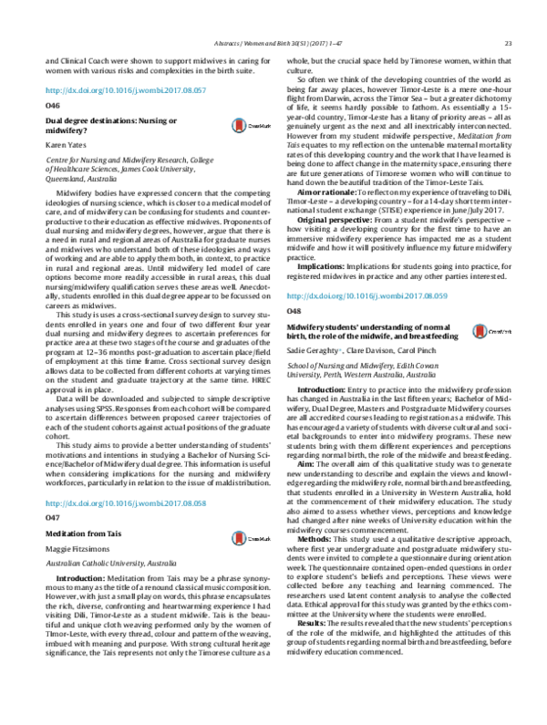 (PDF) Midwifery students’ understanding of normal birth, the role of ...