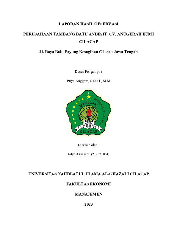 (DOC) Laporan hasil Observasi