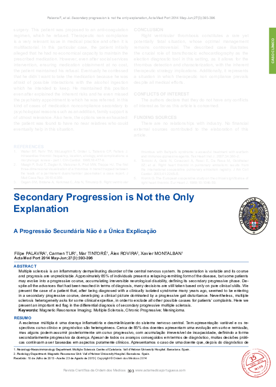 (PDF) Secondary Progression is Not the Only Explanation