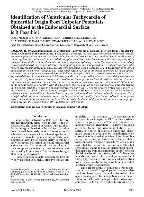(PDF) Identification of Ventricular Tachycardia of Epicardial Origin ...