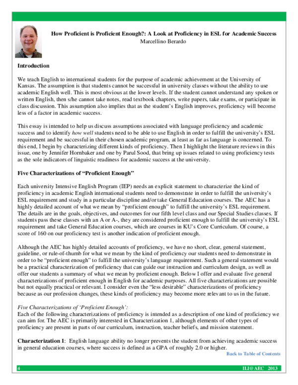 (PDF) How Proficient is Proficient Enough?: A Look at Proficiency in ...