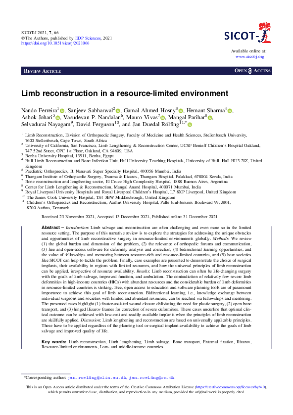 (PDF) Limb reconstruction in a resource-limited environment